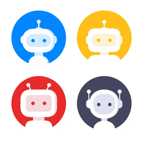 Robot Head Icon Circle Chatbot Sign Design Voice Support Service Stock ...