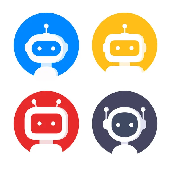 Robot Head Icon Circle Chatbot Sign Design Voice Support Service Stock ...