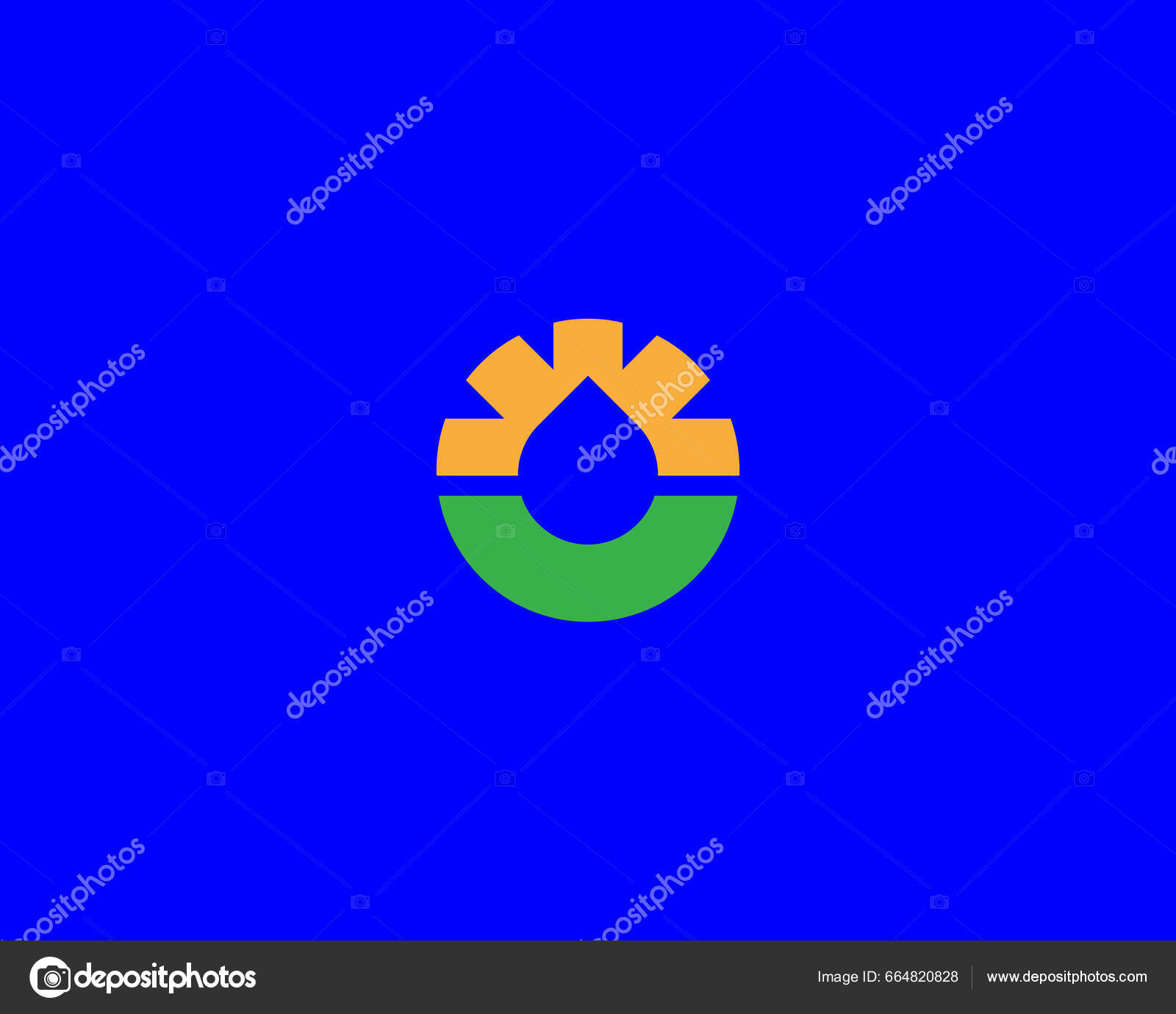 Water Drop Logo Creative Sun Greenery Symbol Solar Energy Sign Stock ...