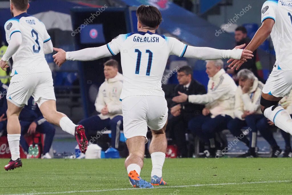 Jack Grealish Jugador De Inglaterra Durante El Partido Clasificatorio