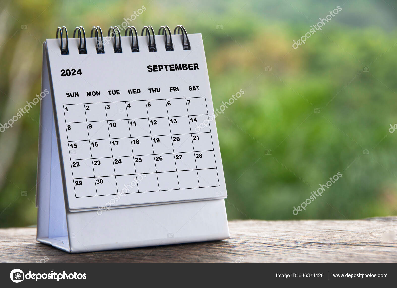 2024 Calendario Del Mes Septiembre Con Fondo Borroso Naturaleza Copiar ...