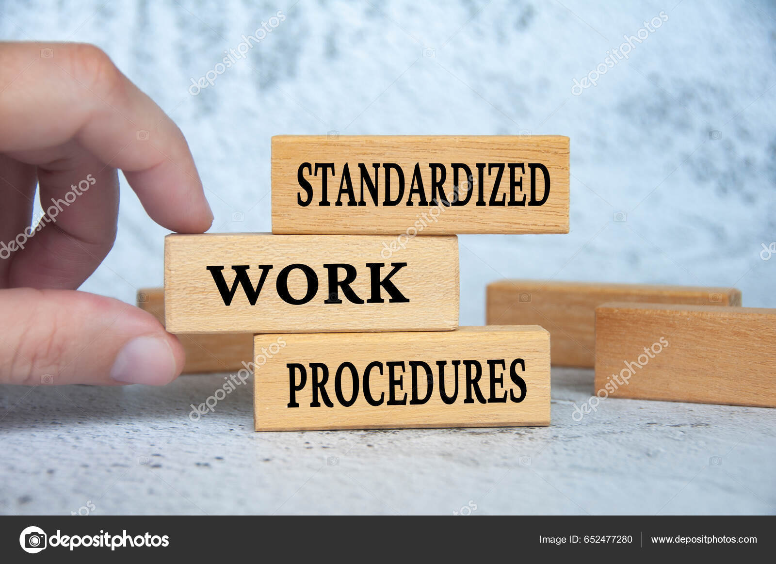 Standard Work Procedures Text Wooden Blocks Business Concept — Stock ...