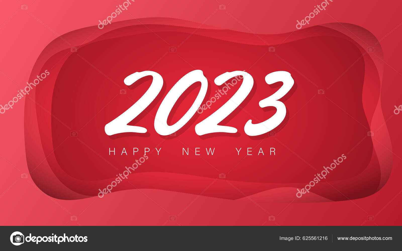 2023 Happy New Year Red Background Flat Modern Design Illustration ...