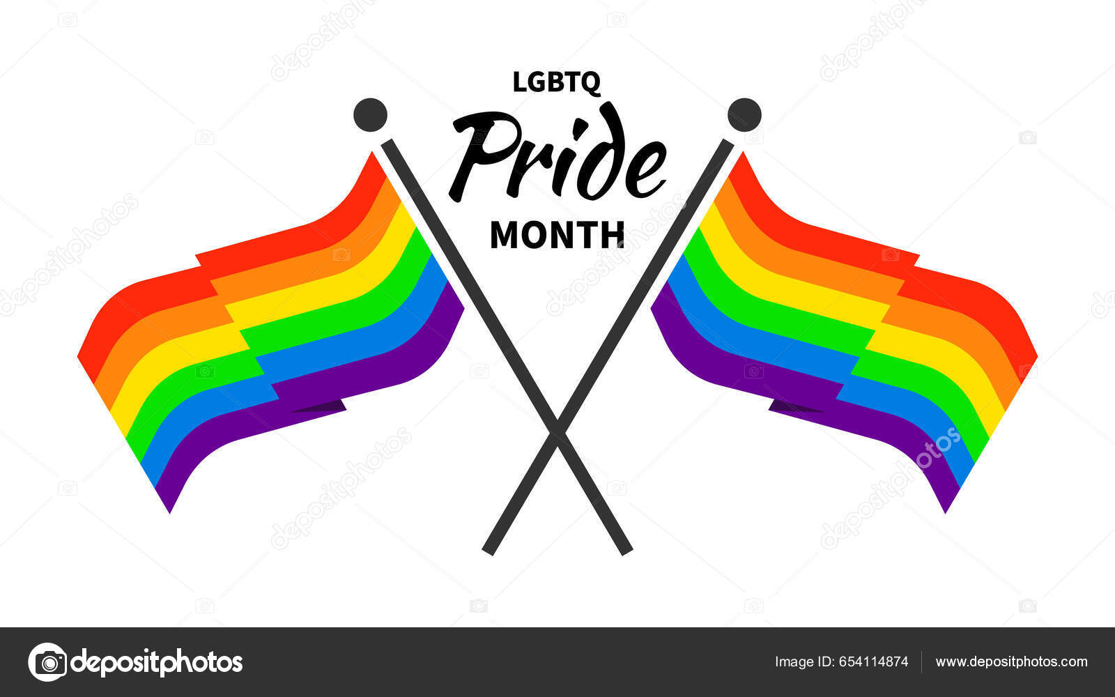 Pride Month Flag 2023 Symbols Lgbt Pride Flag Rainbow Colors Stock