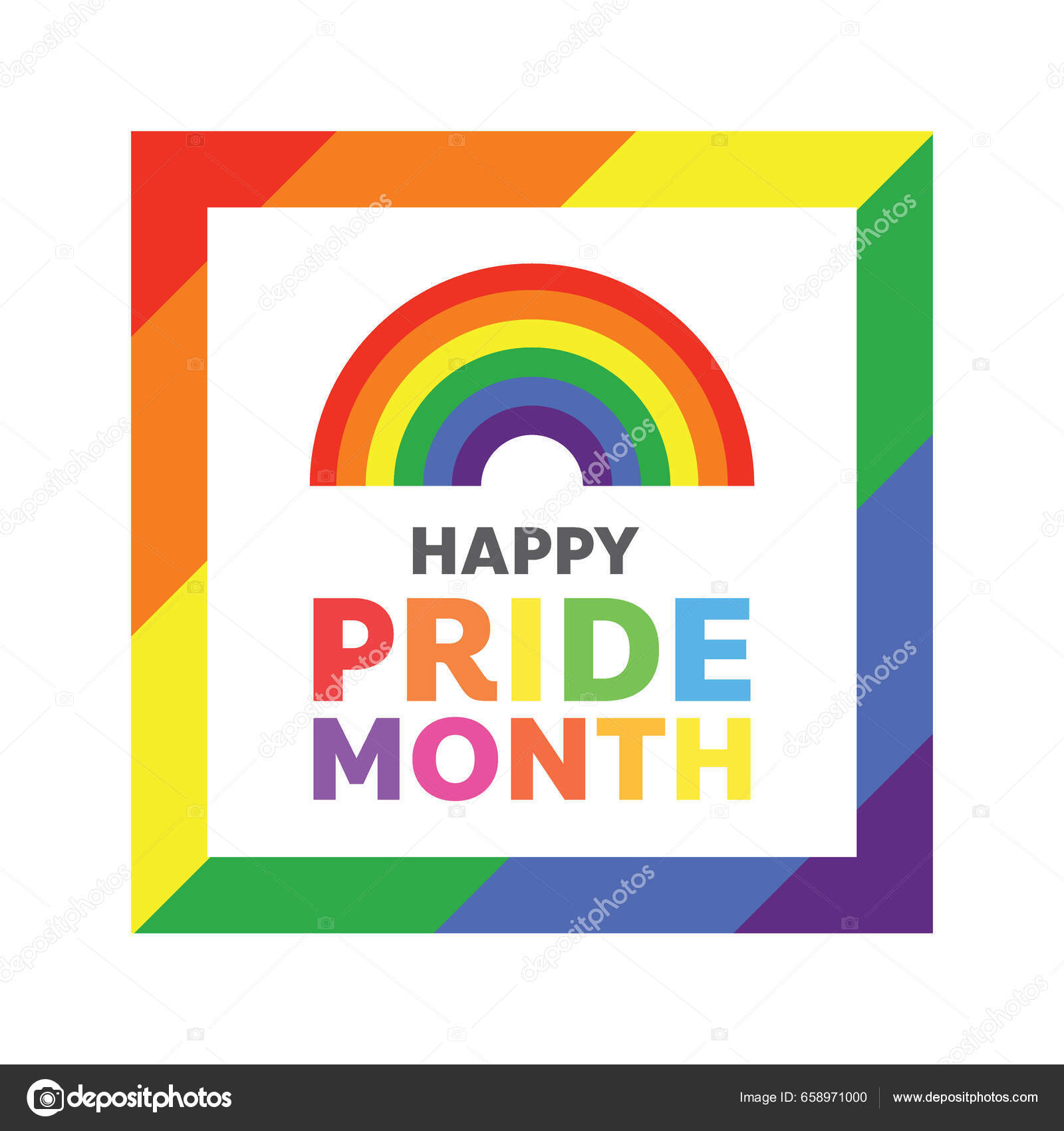 Pride Month June Lgbtq Symbols Pride Flag Rainbow Colors Human Stock ...