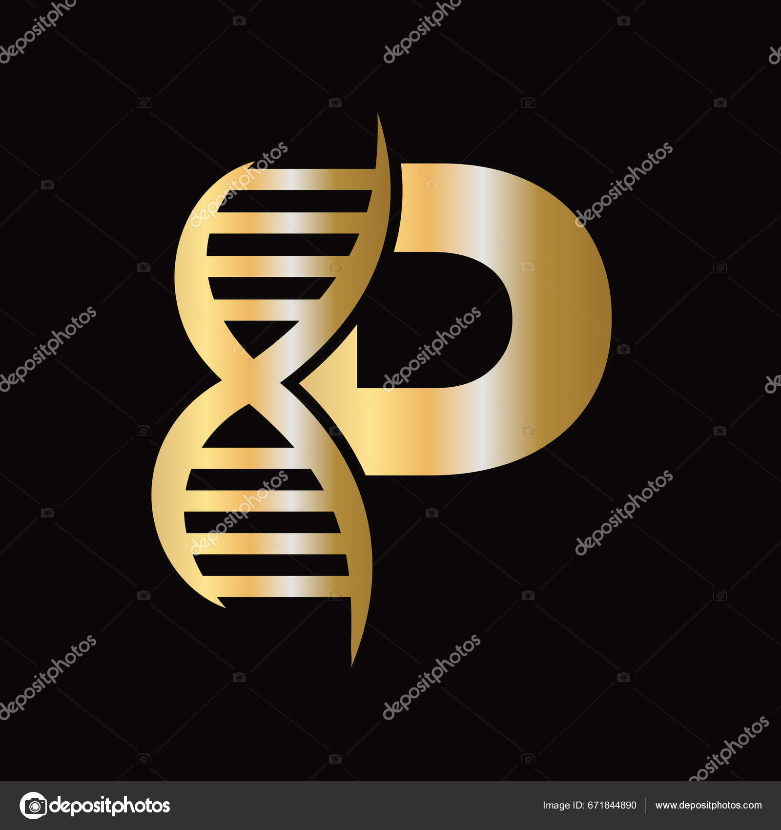 Letter Dna Logo Design Concept Dna Cell Icon Health Care Stock Vector ...