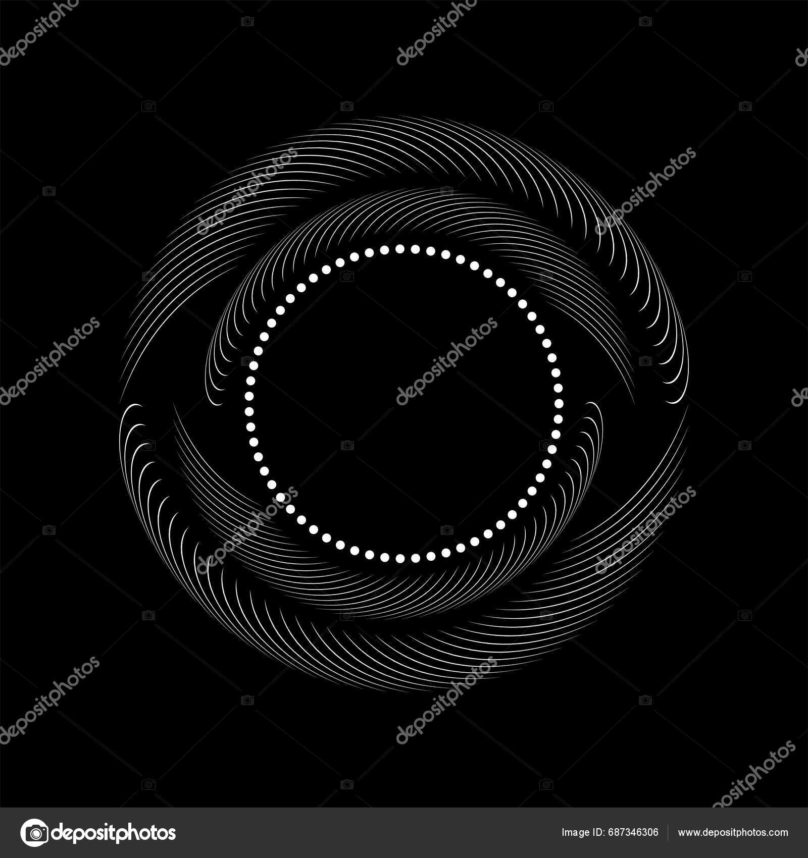 White Deformed Lines Dots Circle Form Stock Vector by ©Karloni 687346306