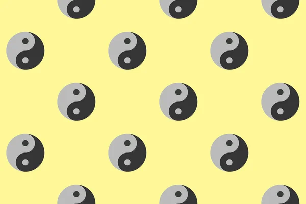 pattern. Image of Yin Yang symbol on pastel blue yellow backgrounds ...