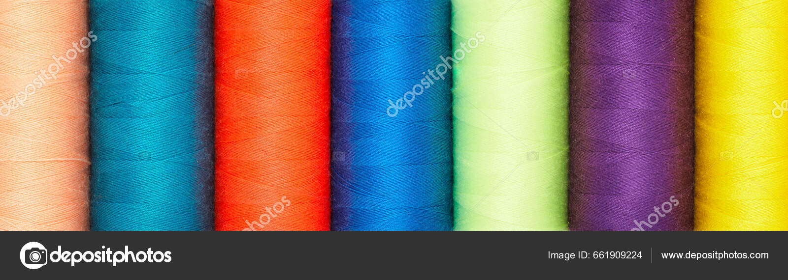 Texture Colored Threads Wound Coil — Stock Photo © Karamura #661909224