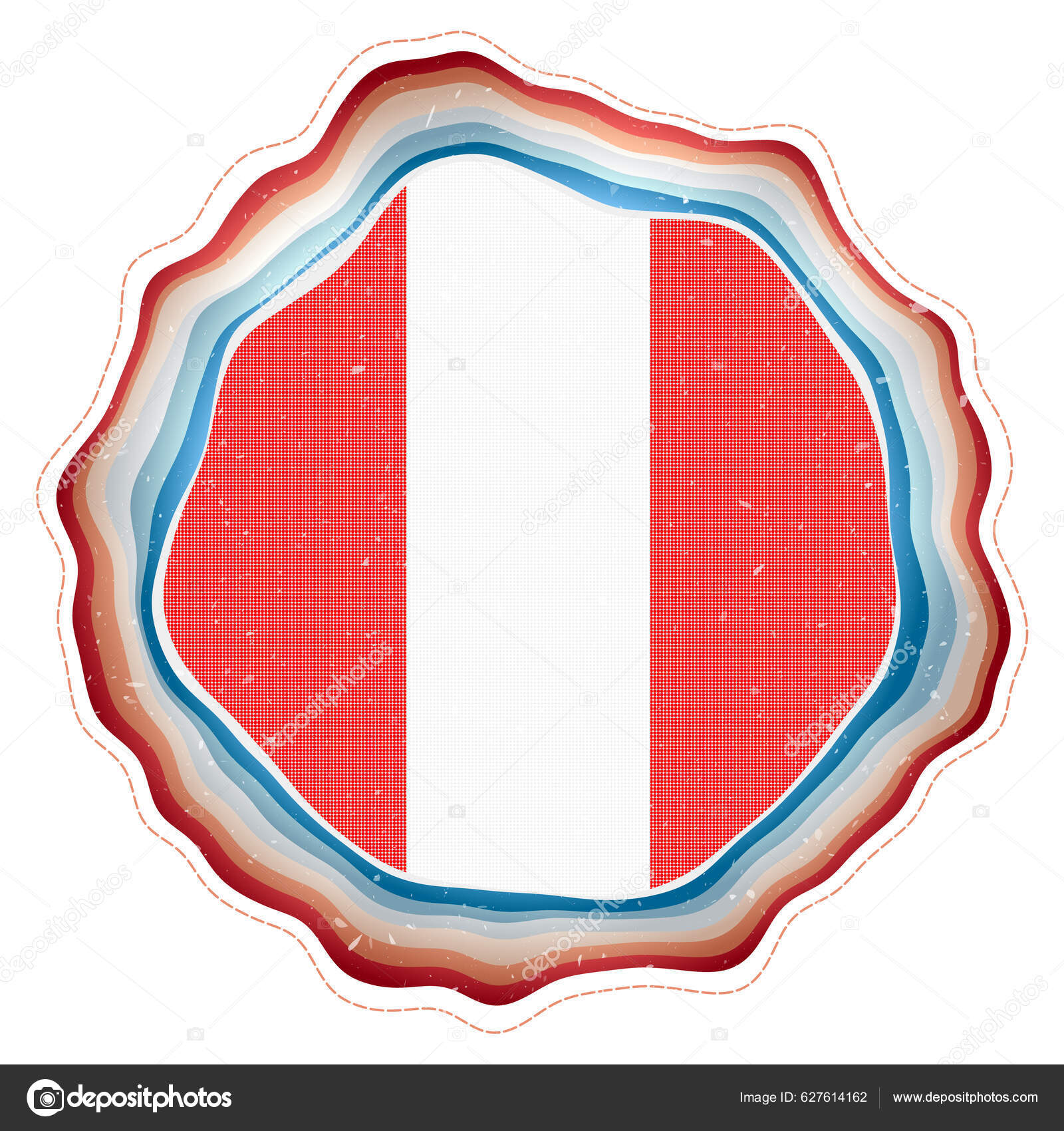 Bandera Perú Marco Insignia Del País Cartel Circular Capas Alrededor ...