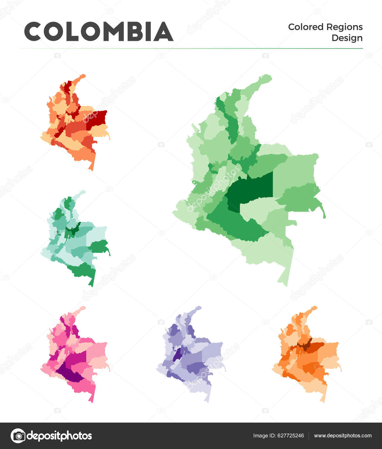 Colombia Map Collection Borders Colombia Your Infographic Colored ...