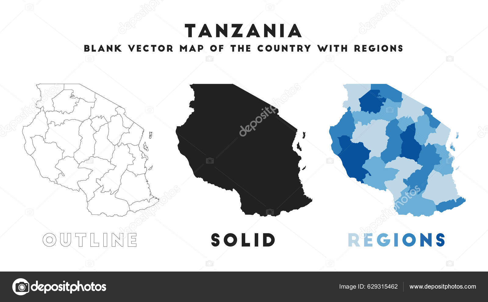Tanzania Map Borders Tanzania Your Infographic Vector Country Shape ...