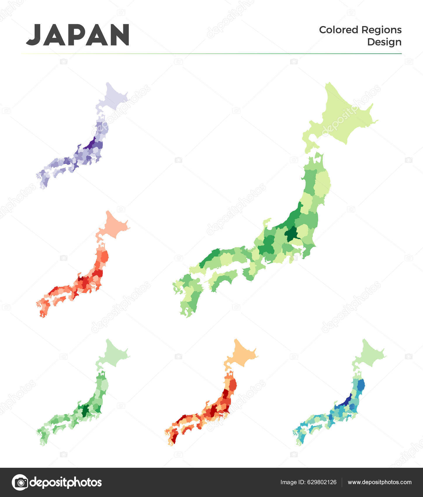Japan Map Collection Borders Japan Your Infographic Colored Country ...