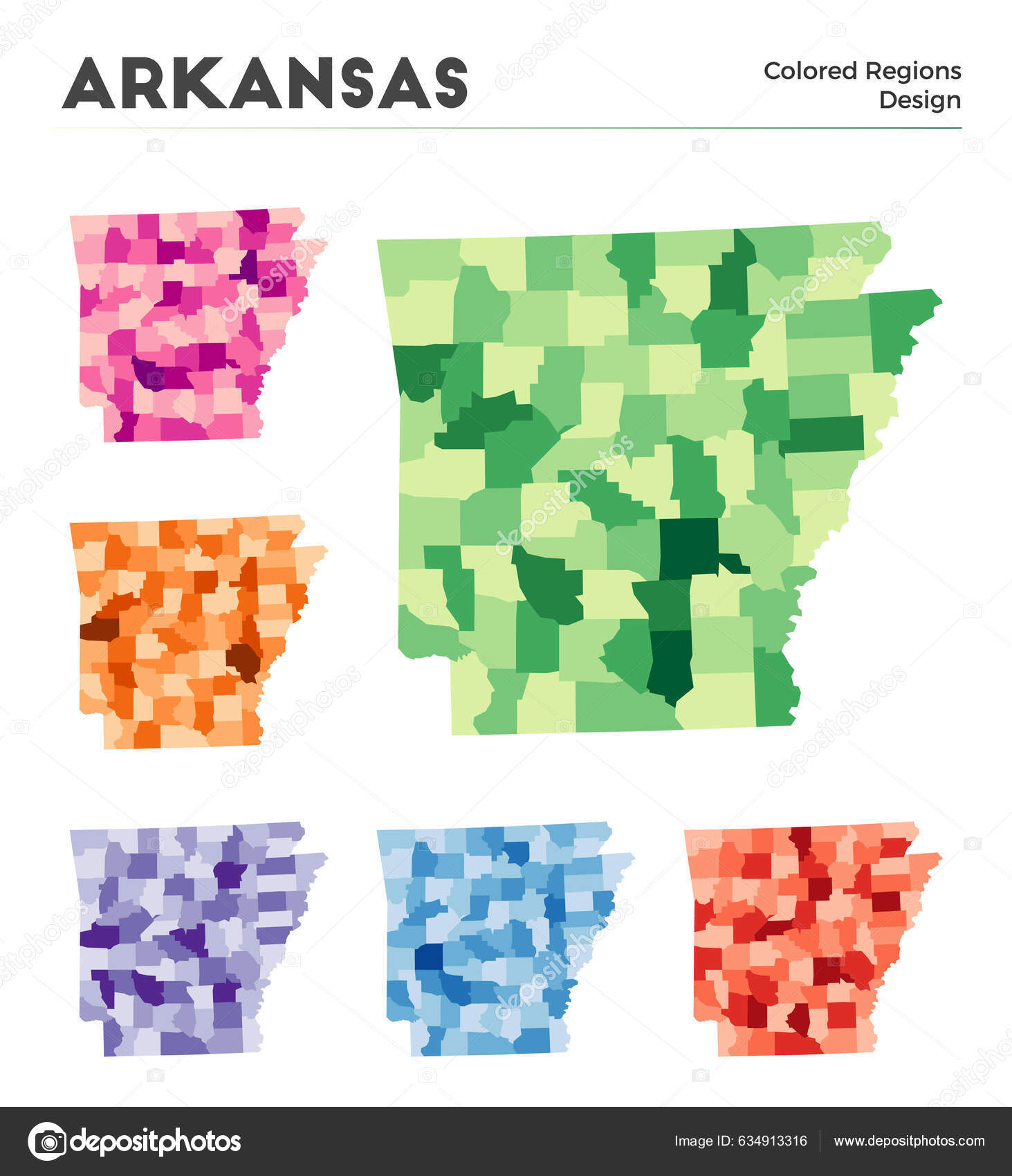 Arkansas Map Collection Borders Arkansas Your Infographic Colored State ...