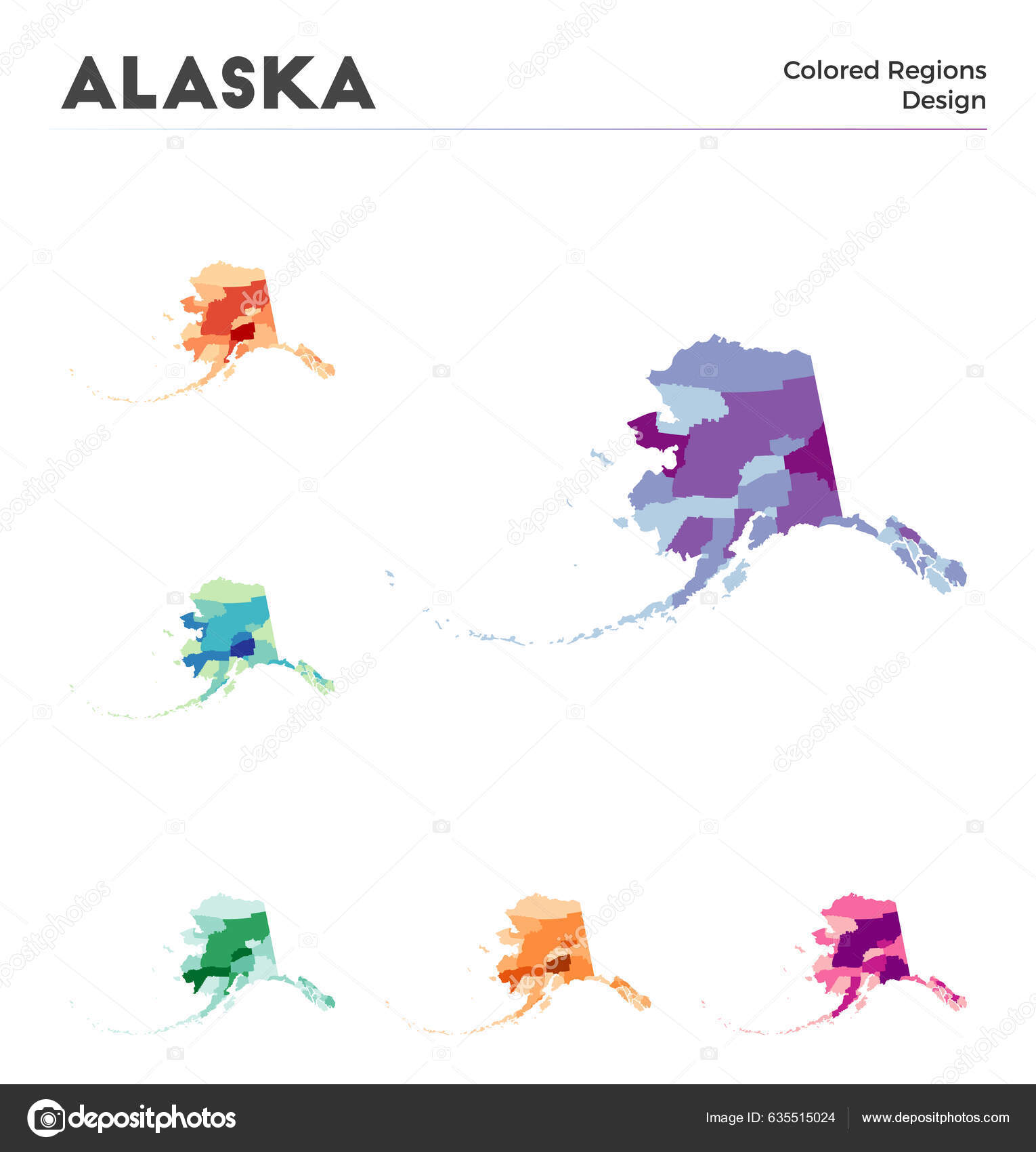Alaska Map Collection Borders Alaska Your Infographic Colored State ...