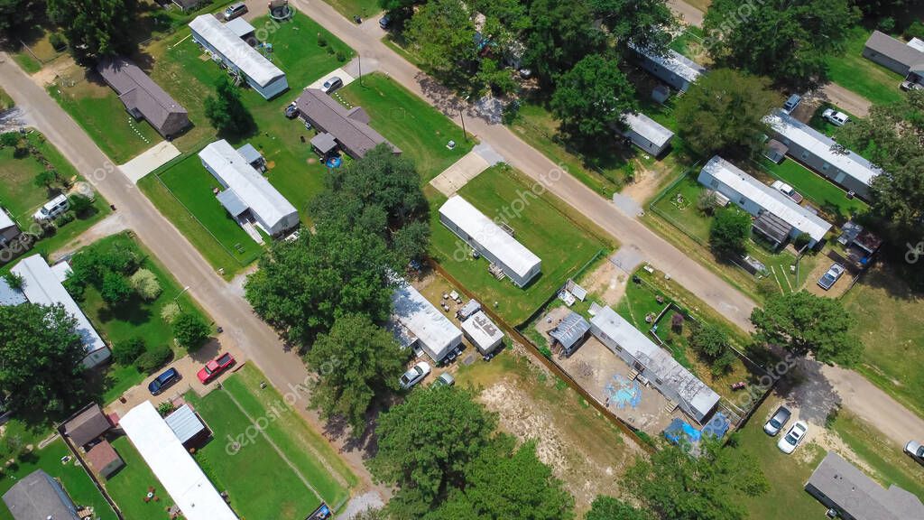 Vivienda aérea de baja densidad de casas móviles fabricadas en grandes ...