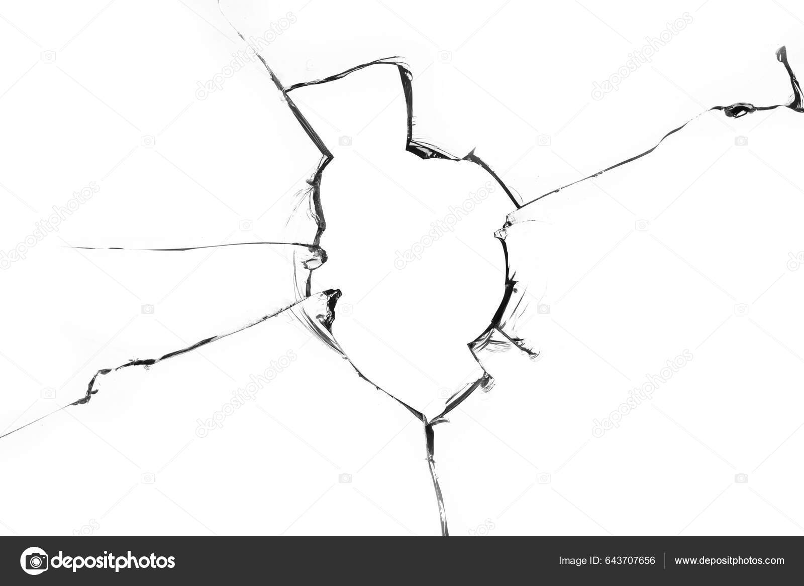 Cracked Glass Bullet Hole Resembling Spider Web Pattern — Stock Photo ...