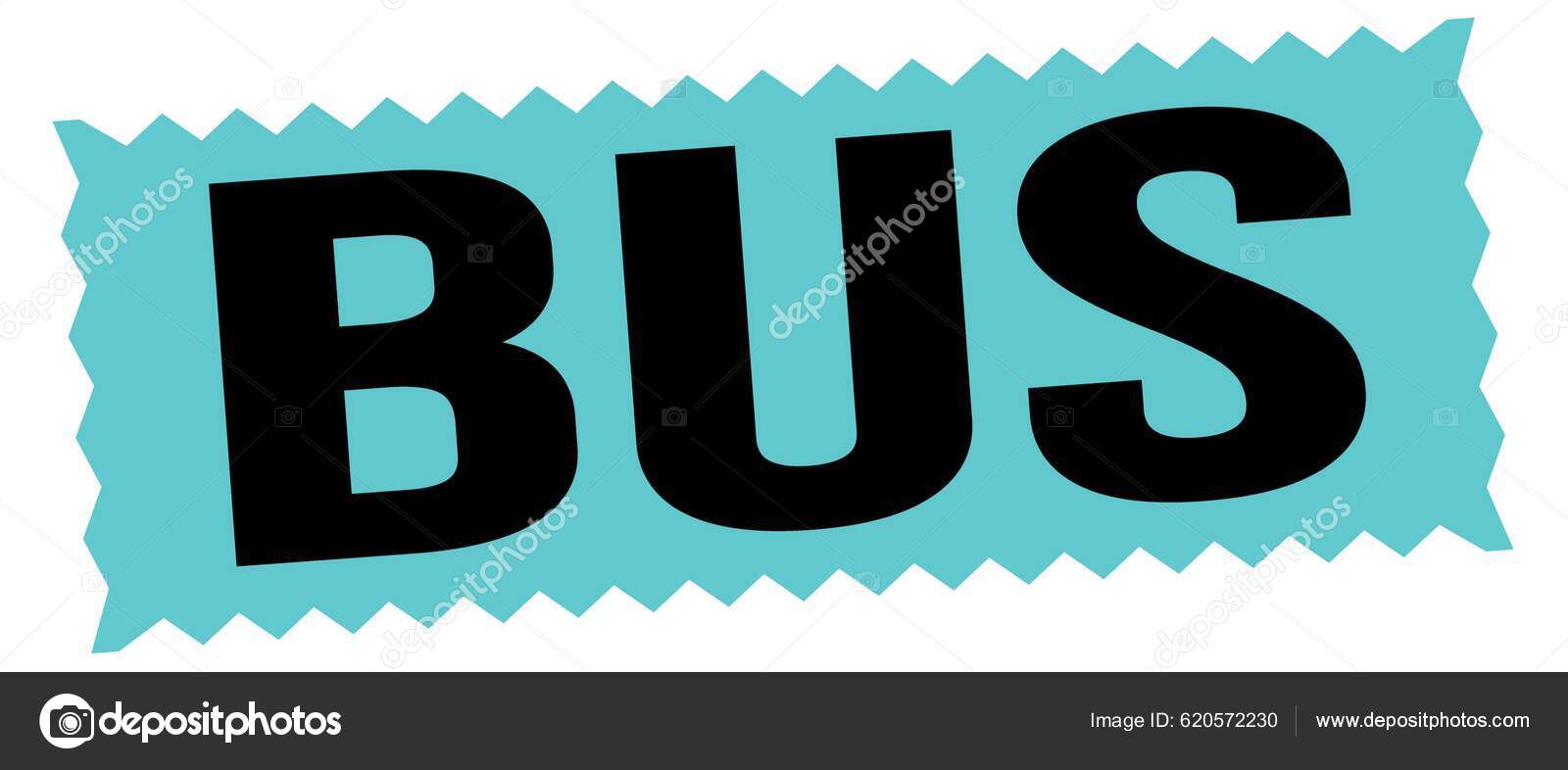 Bus Text Written Blue Black Zig Zag Stamp Sign — Stock Photo © outchill ...