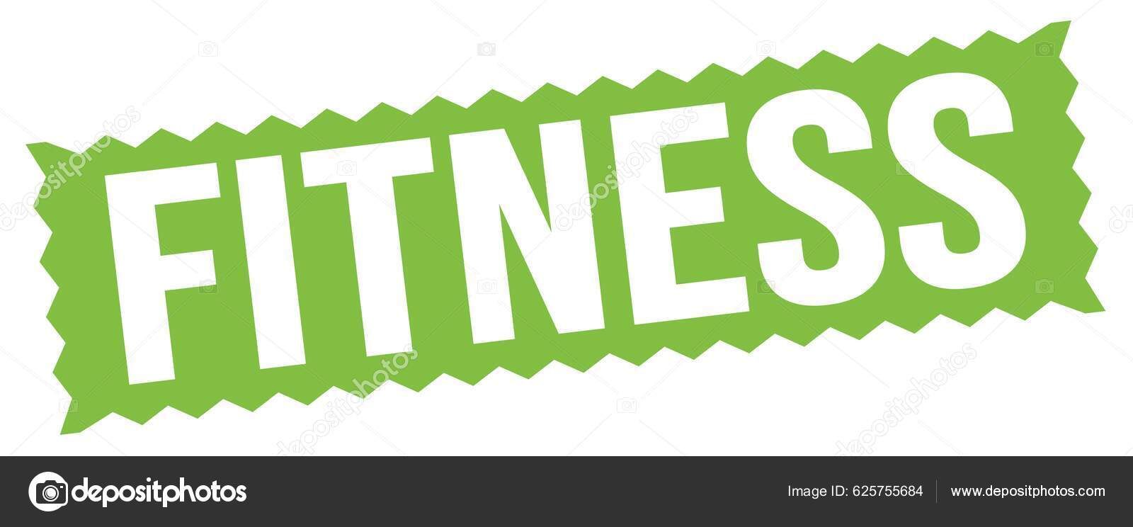 Fitness Text Written Green Zig Zag Stamp Sign — Stock Photo © outchill #625755684
