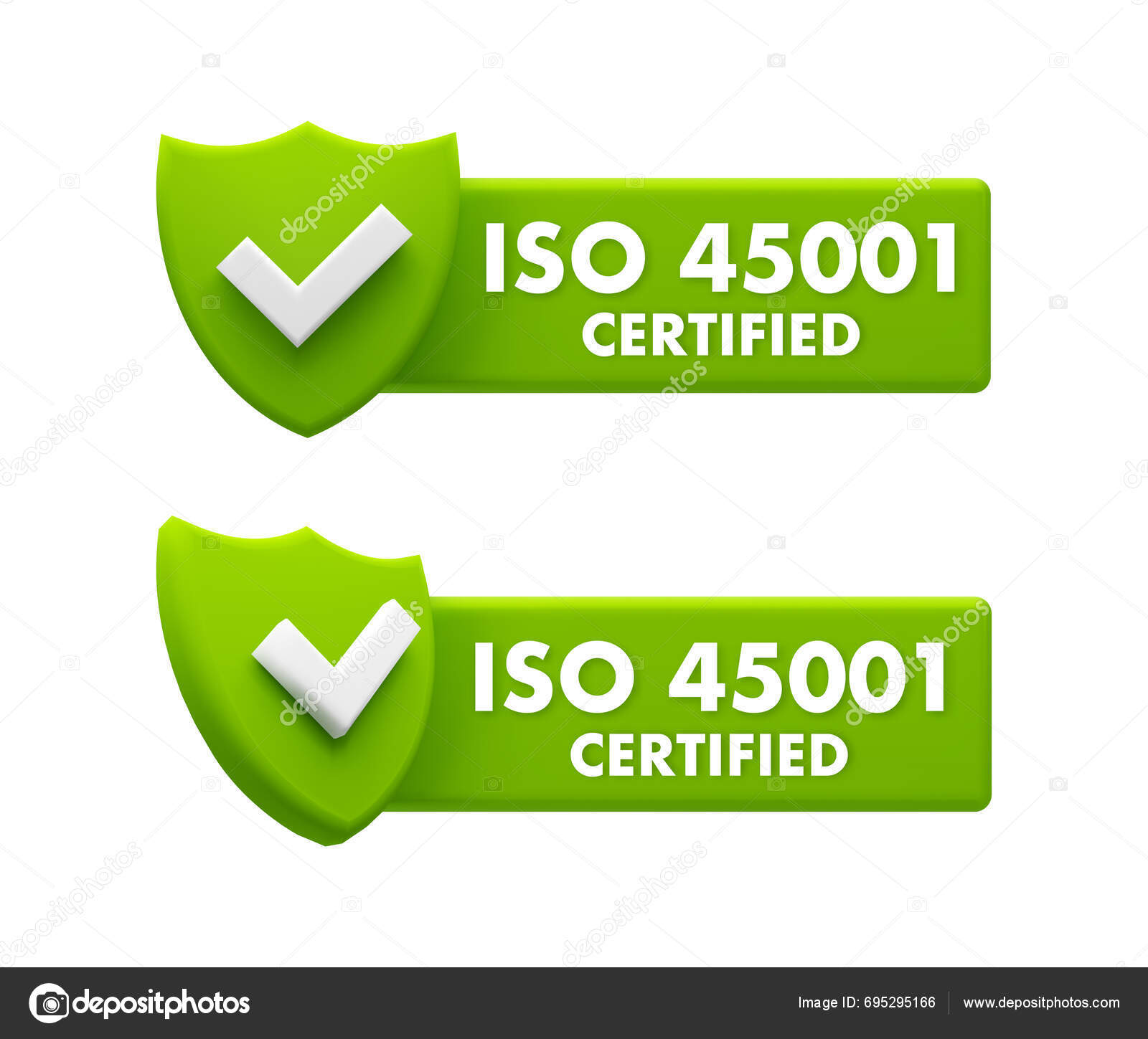 Iso 45001 Certified Badges Occupational Health Safety Management System ...