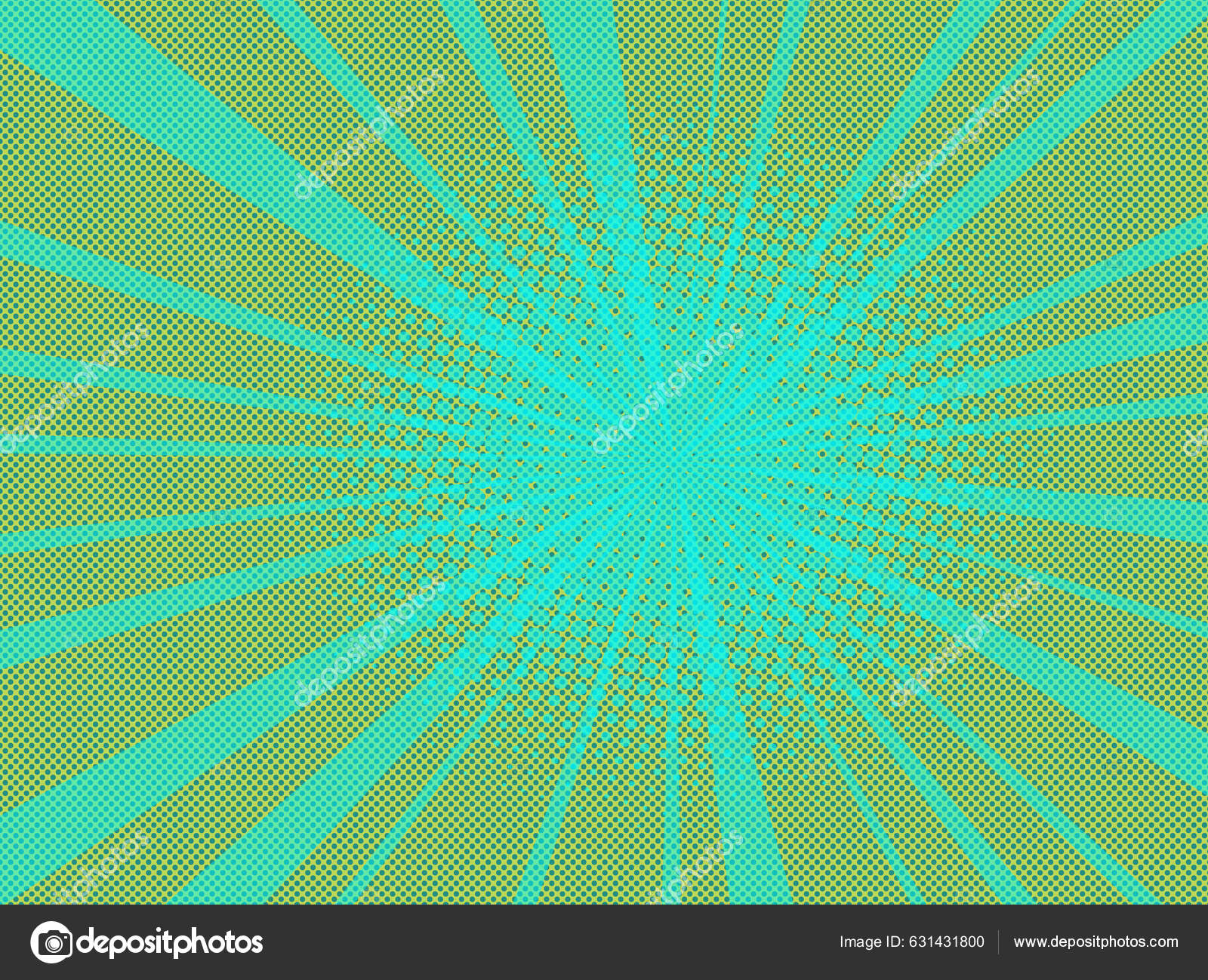 Green Rays Pop Art Background Pop Art Retro Vector Illustration Stock ...