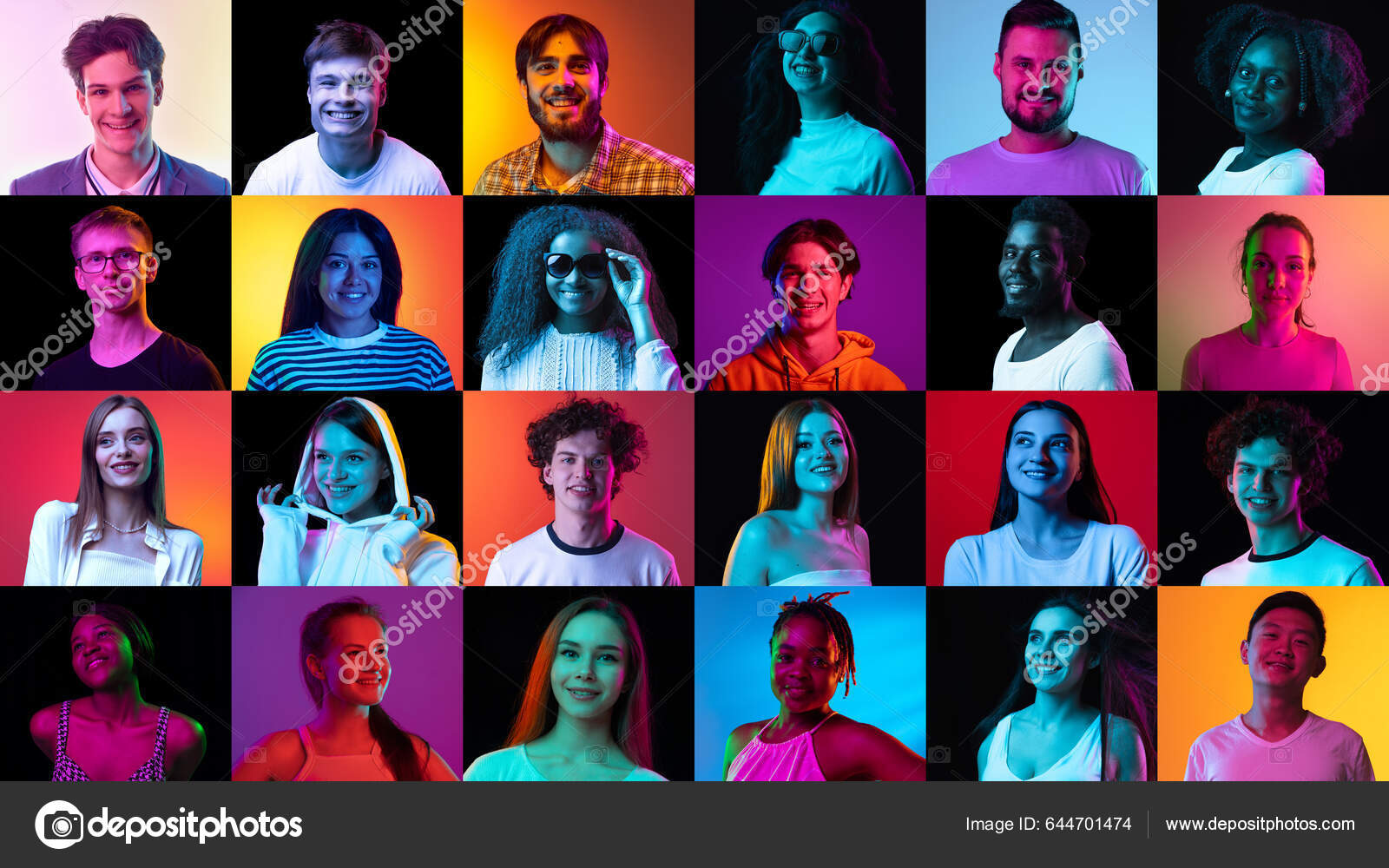 Young People Faces Collage