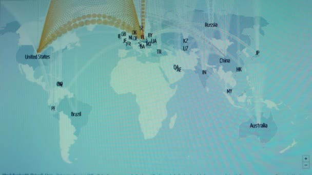 World Map Different Targets Cyber Attack Hacking Technology Concept ...
