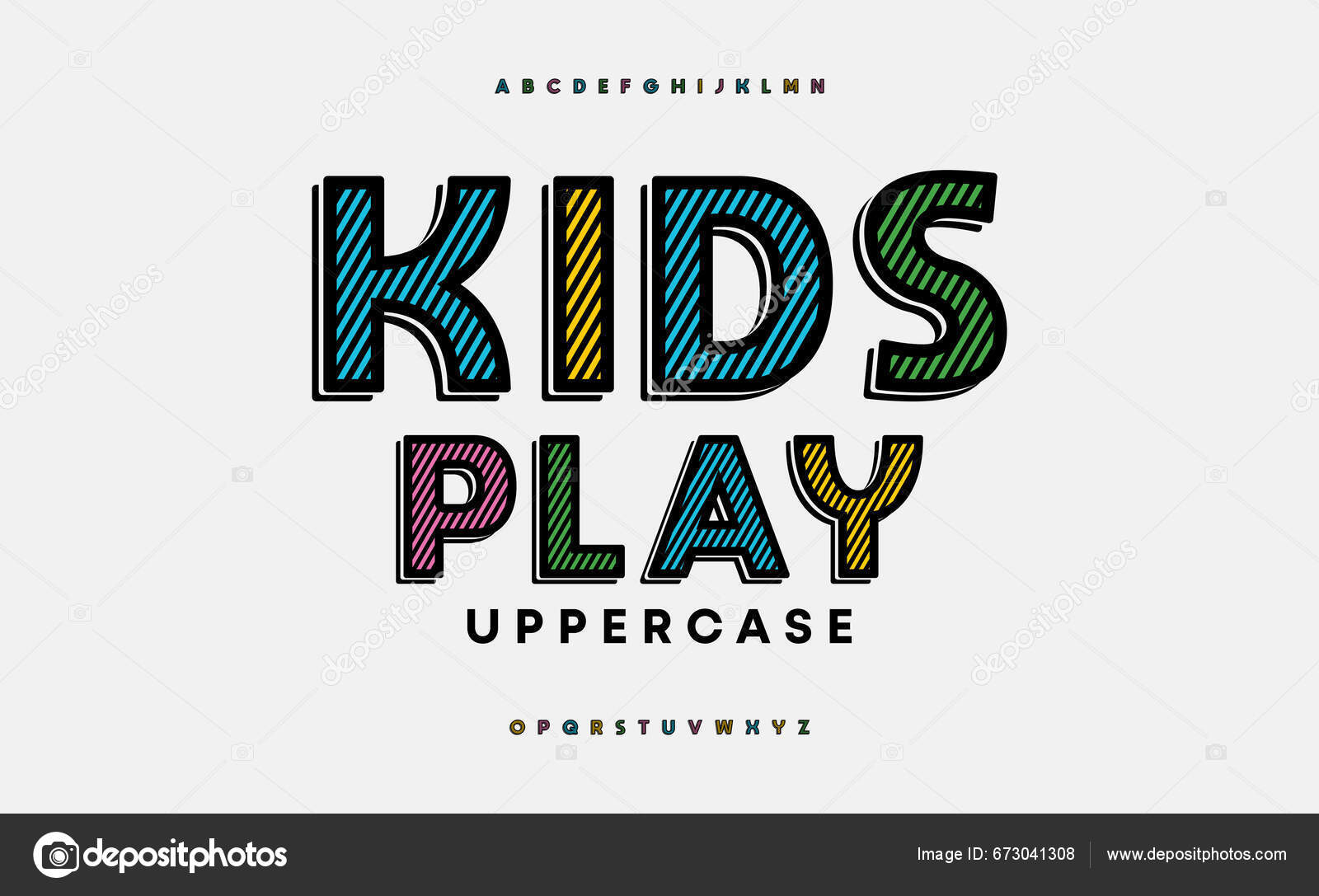 Kids Font Alphabet Vector Illustration Fonts Set Stock Vector by ...