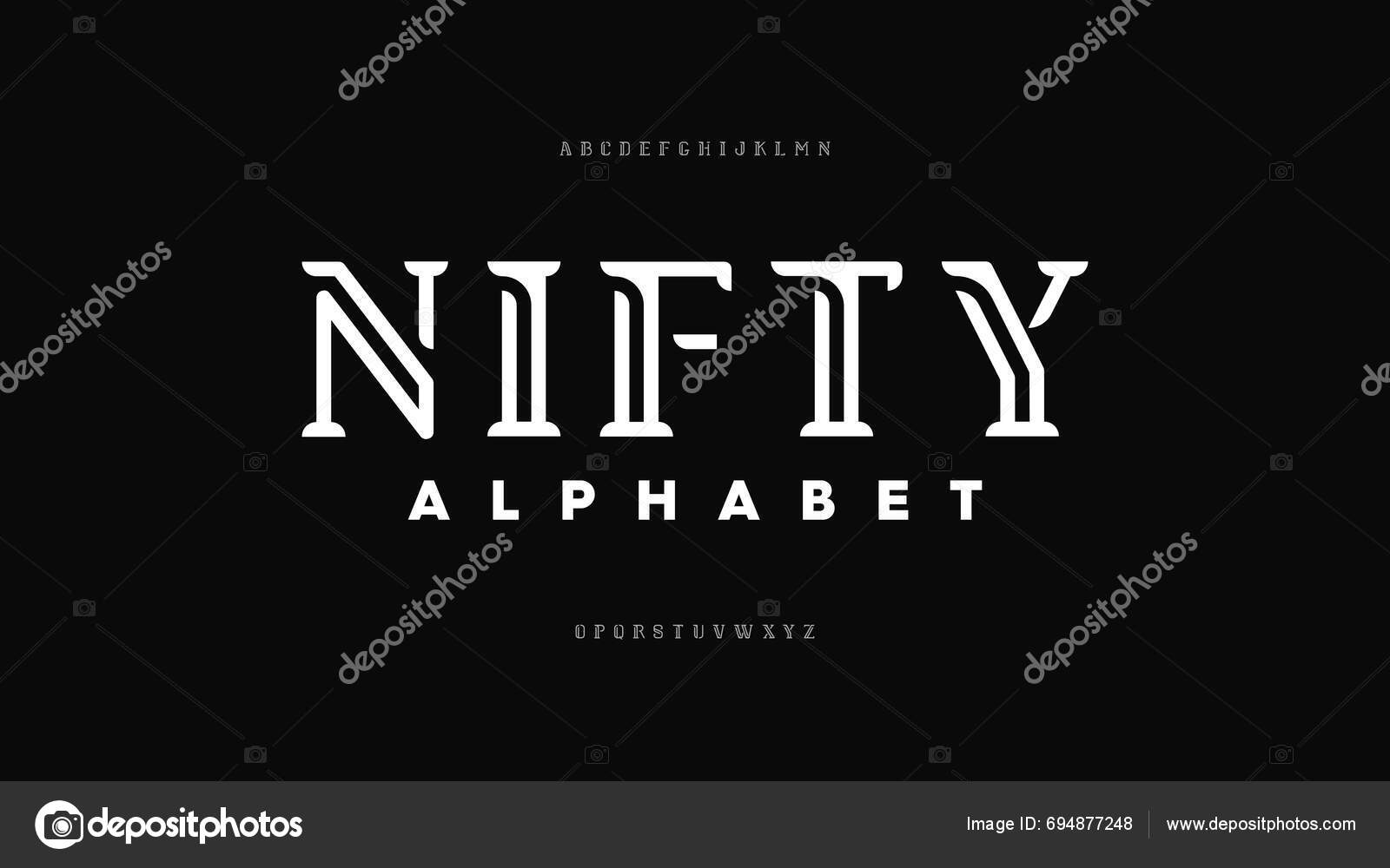 Modern Abstract Font Alphabet Line Style Typeface Designs Vector ...