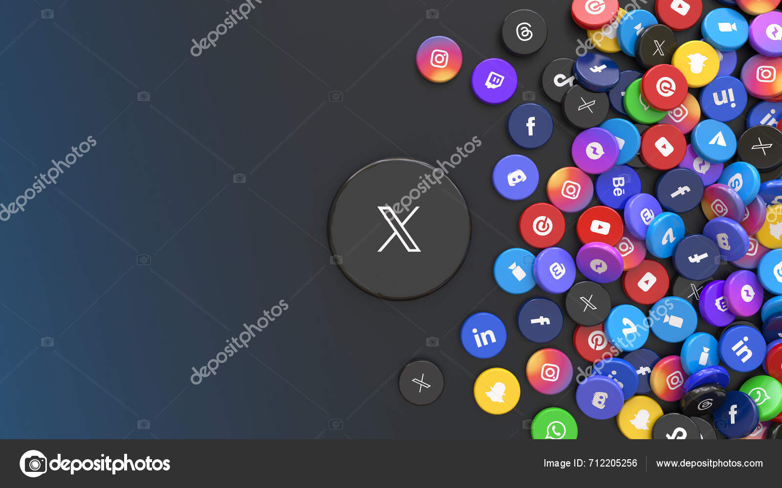 Button New Twitter Logo Surrounded Many Buttons Logos Most Important ...