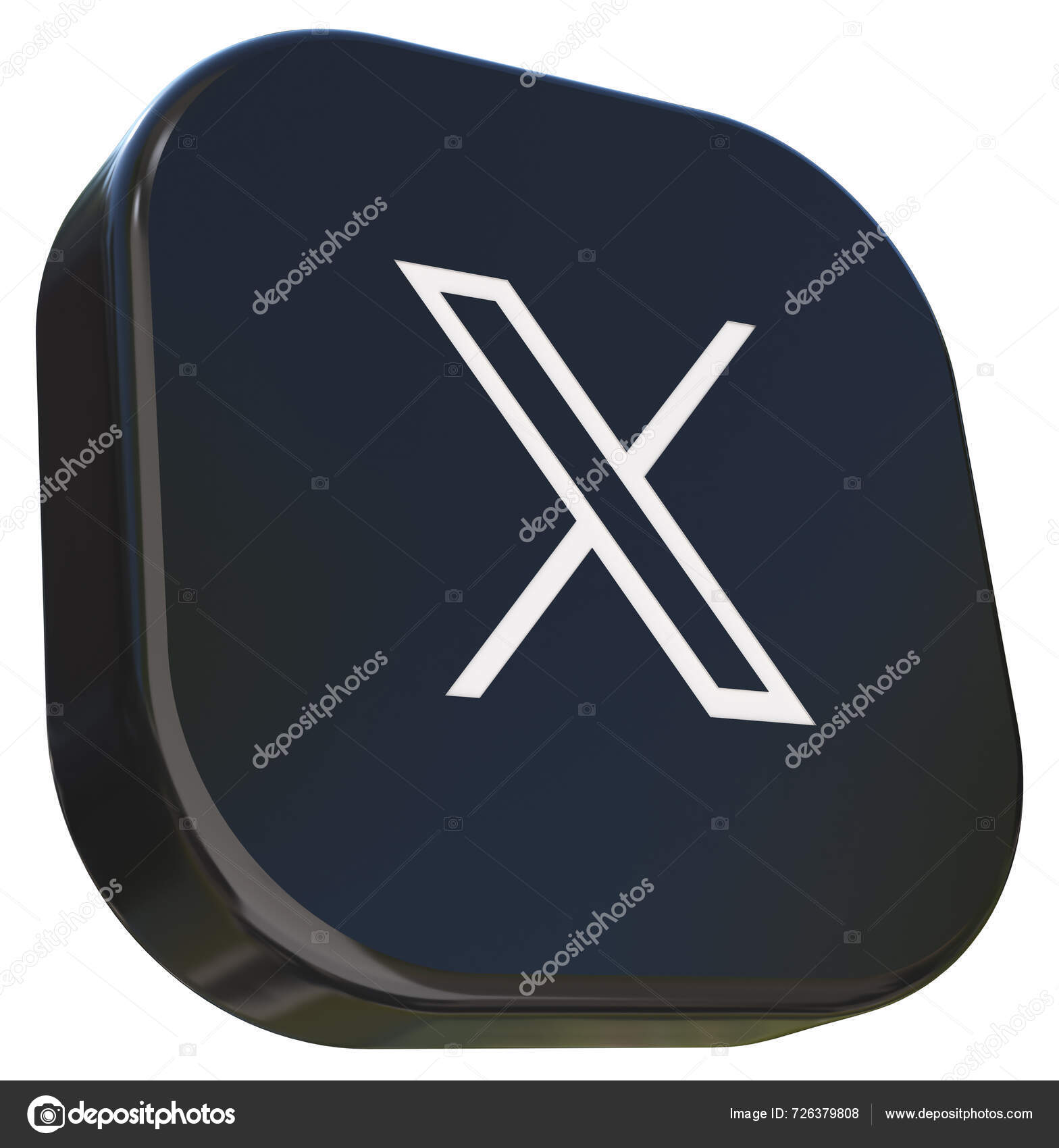 Rendering Square Badge New Twitter Logo Isolated White Background Right ...