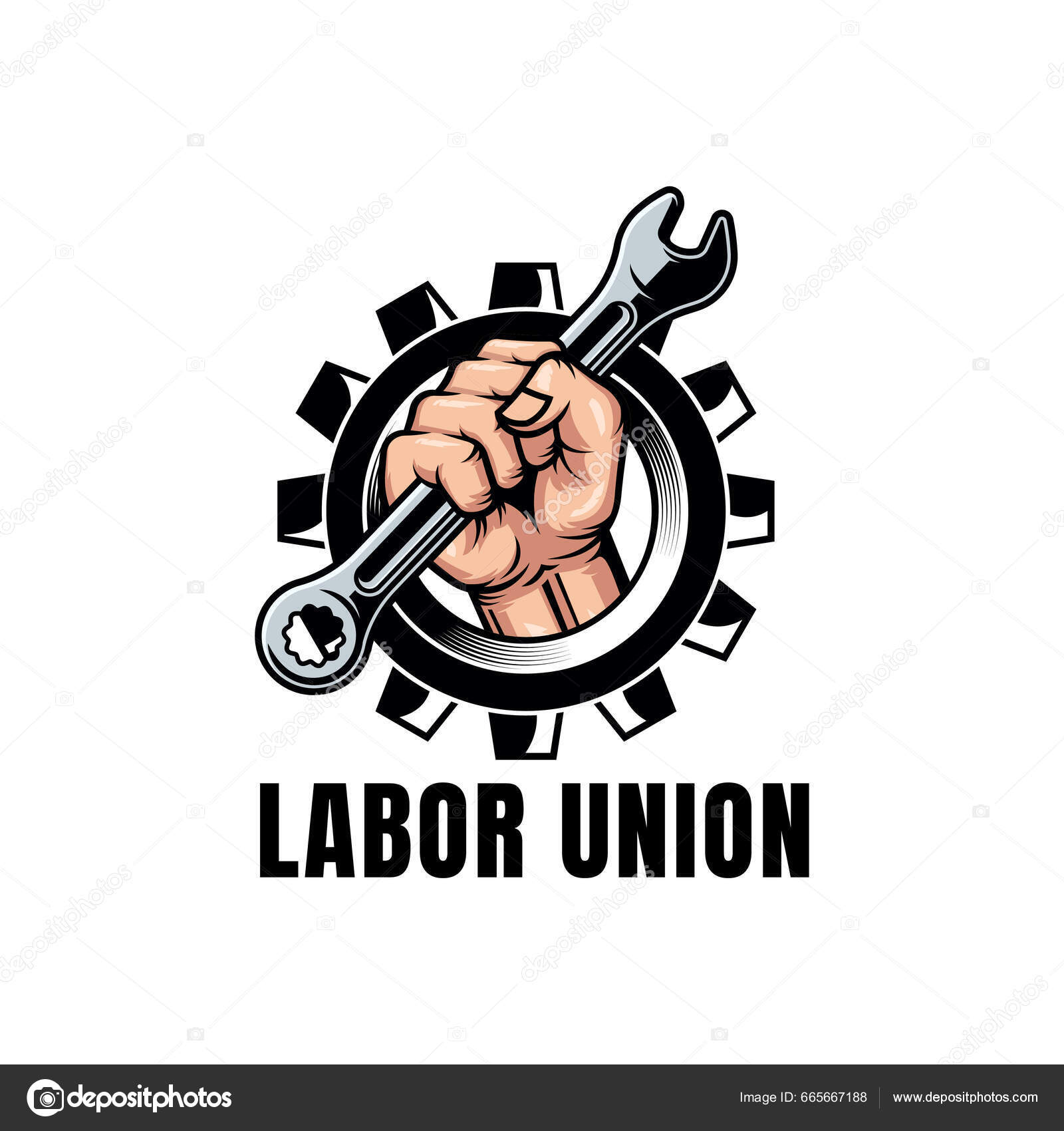 Sindicato Trabajo Logo Vector Aislado Sobre Fondo Blanco Vector de ...