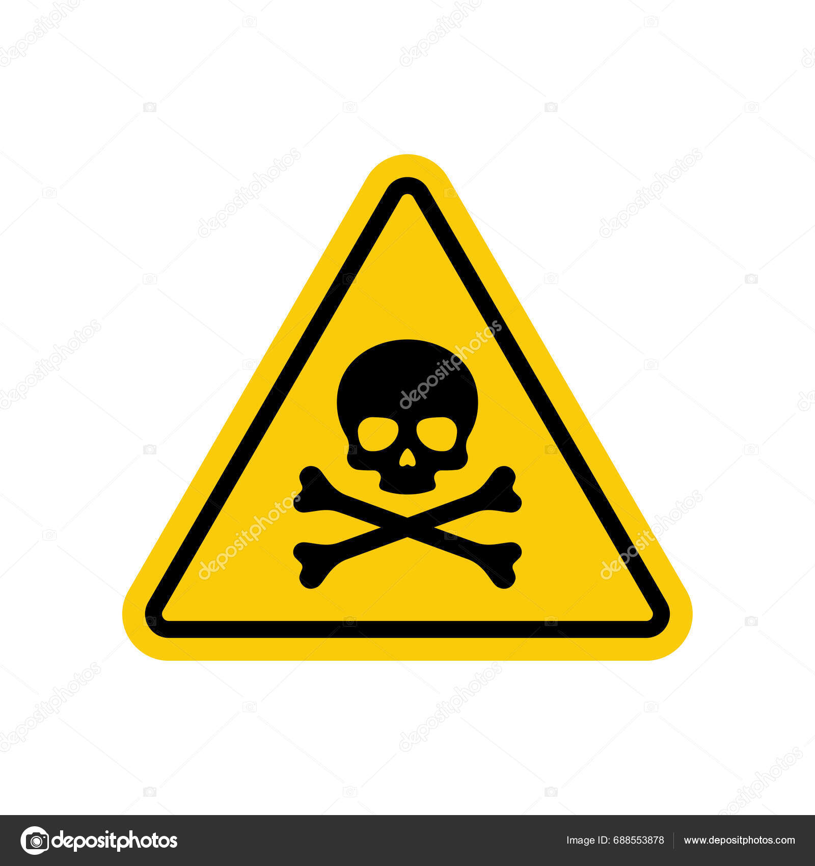 Triangle Skull Danger Sign Vector Isolated Stock Vector by ©Mamanz01 ...