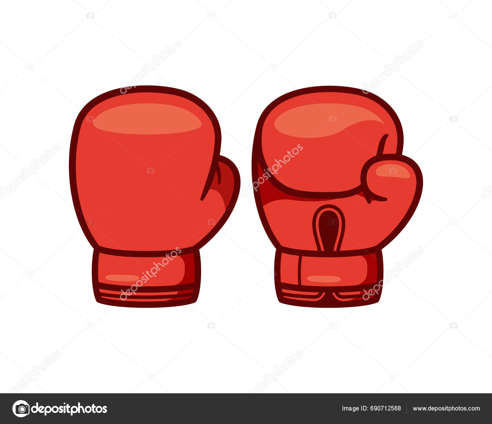 Guantes Boxeo Vector Aislado Sobre Fondo Blanco Vector de stock por ...