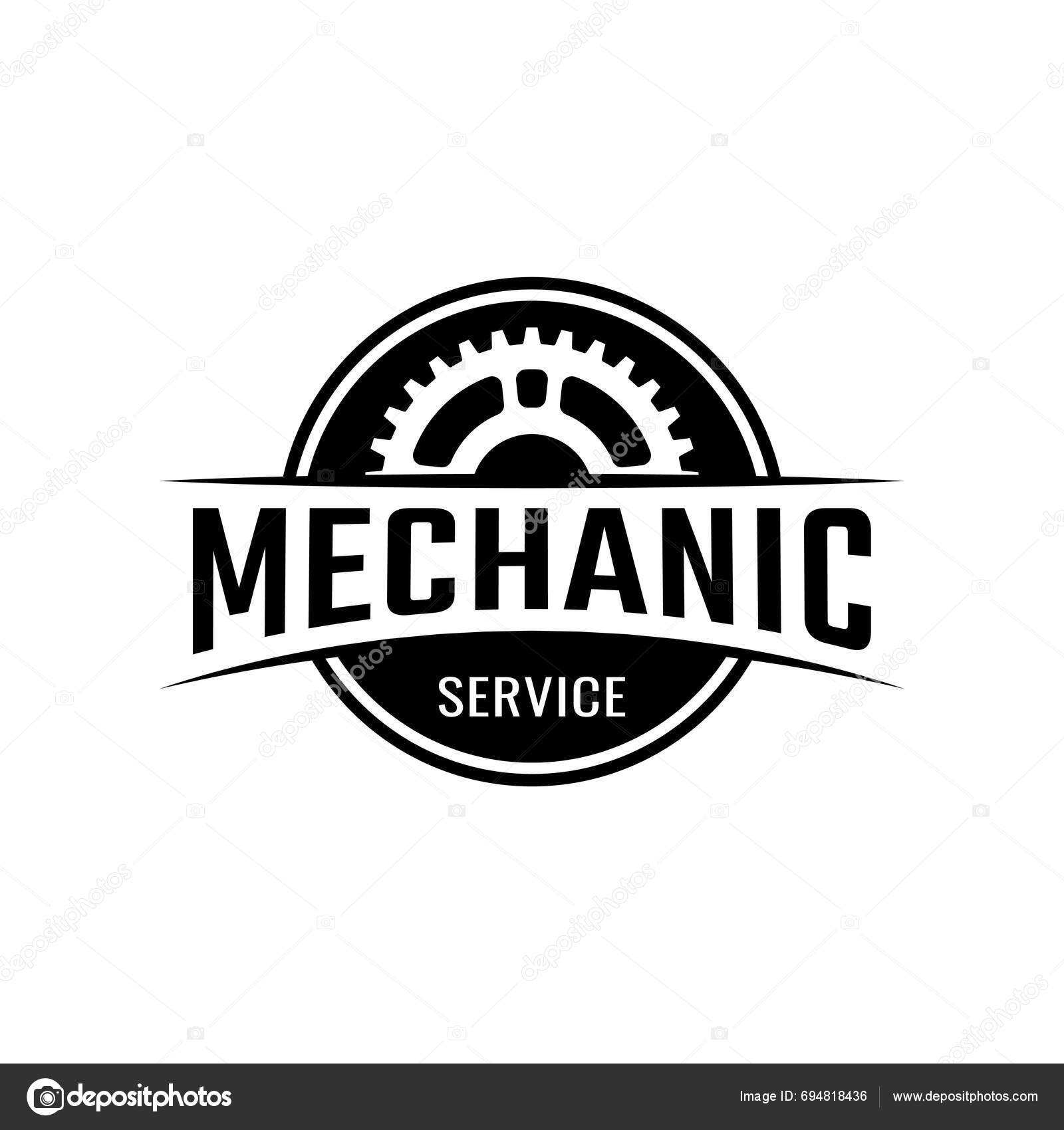 Mechanic Service Logo Design Vector Isolated White Background Stock ...