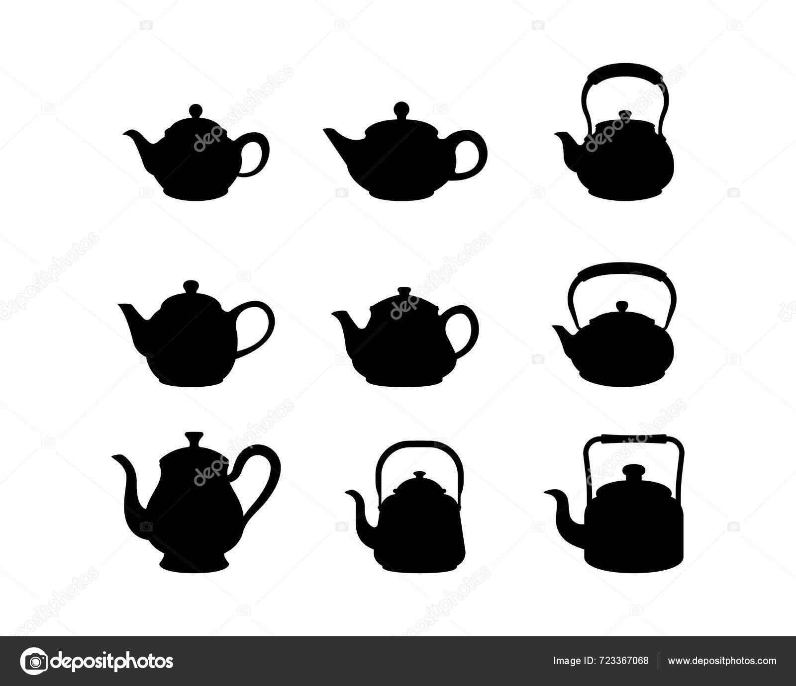 Bule Silhueta Vetor Isolado Fundo Branco Vetor de ©Mamanz01 723367068