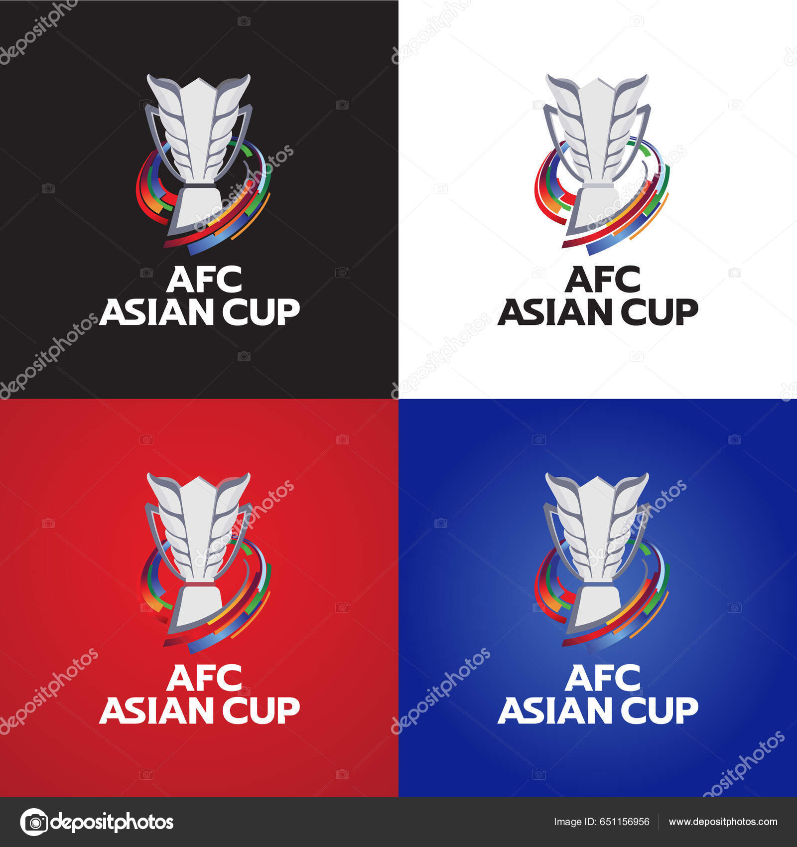 Afc Asian Cup 2023 2024 Logo Qatar Vector Illustration Stock Vector ...