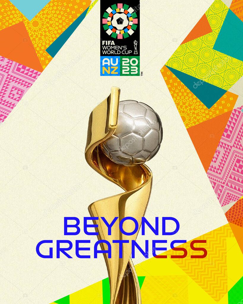 Copa Mundial Femenina Fifa 2023 celebrando la mano ganadora de trofeos ...