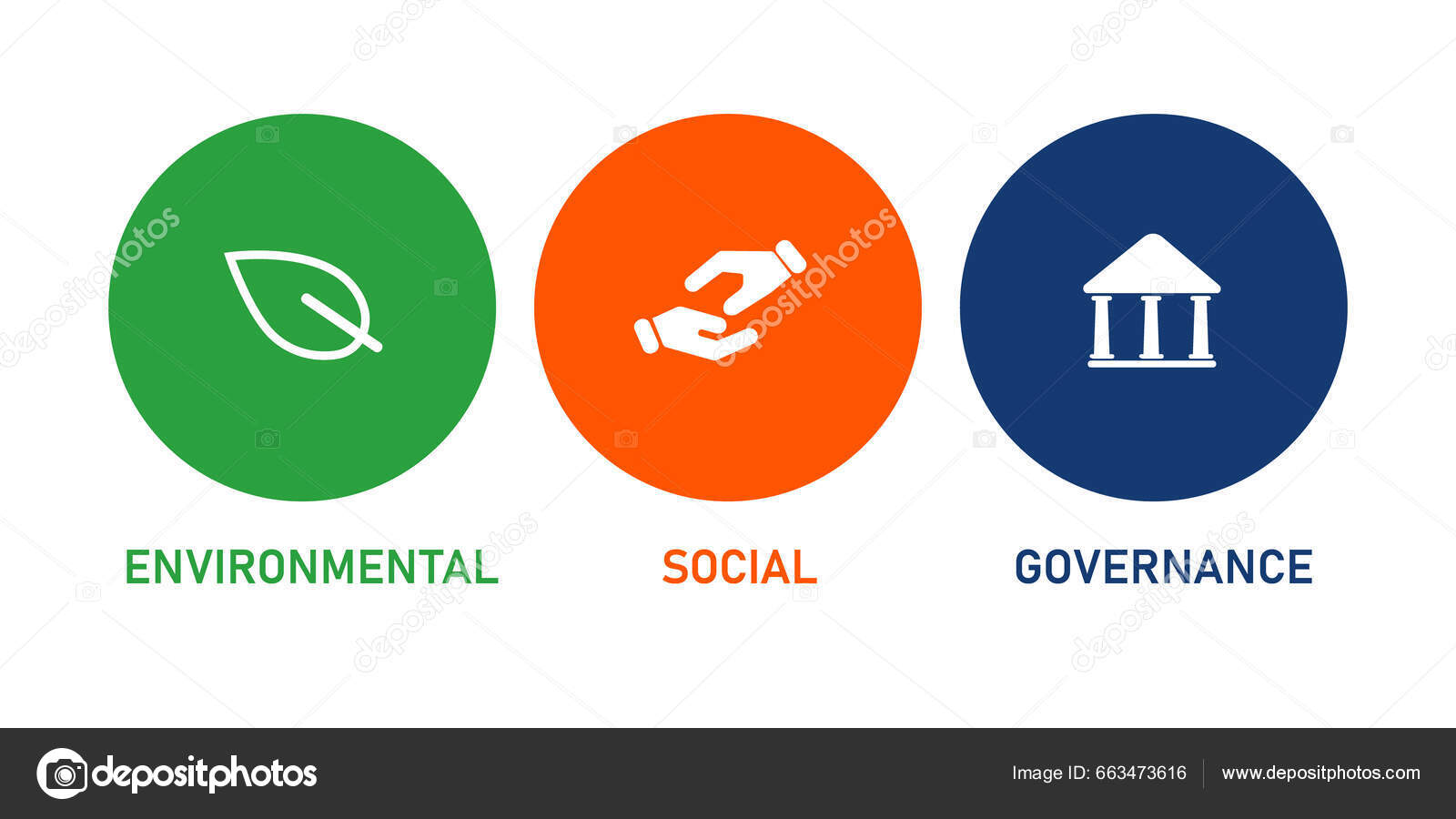 Esg Environmental Social Governance Icon Set Flat Vector Vector de ...