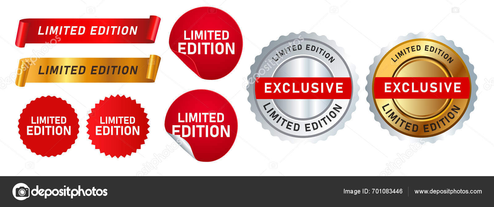 Limited Edition Seal Emblem Red Gild Silver Label Sticker Sign Stock ...