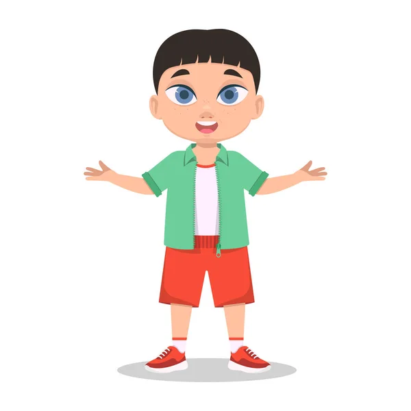 Niño parado animado imágenes de stock de arte vectorial | Depositphotos