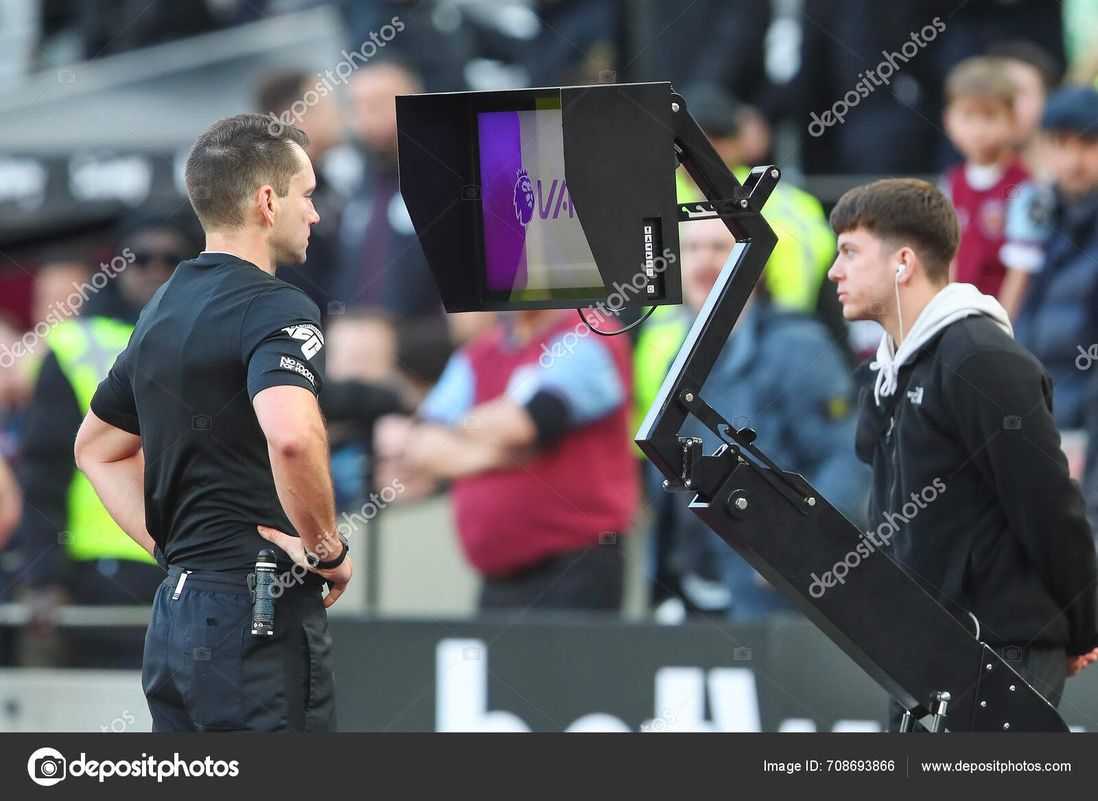Referee Jarred Gillett Checks Var Screen Ruling Out Goal Konstantinos ...