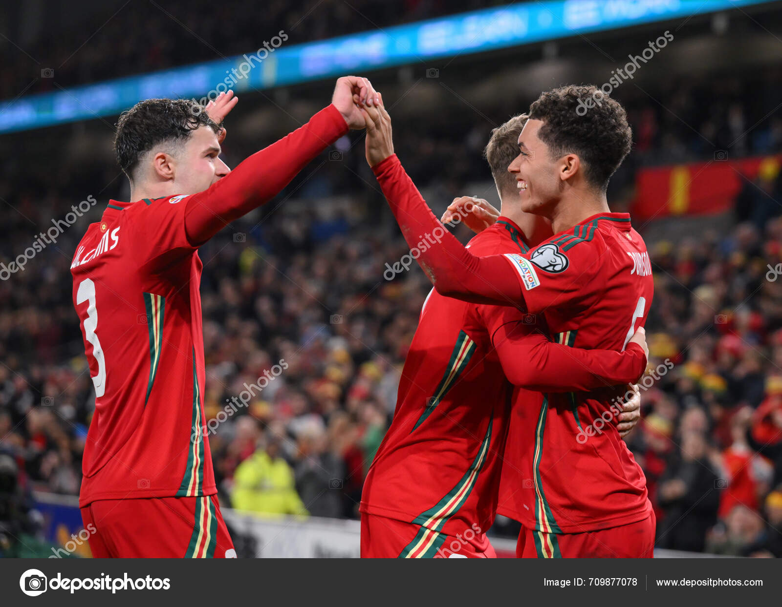 Brennan Johnson Wales Celebrates His Goal Make Wales Uefa Euro — Stock ...