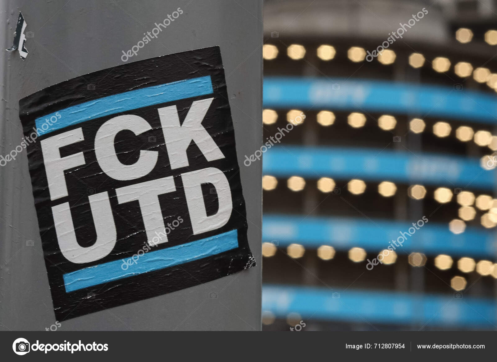 Fck Utd Sticker Post Etihad Stadium Premier League Match Manchester ...