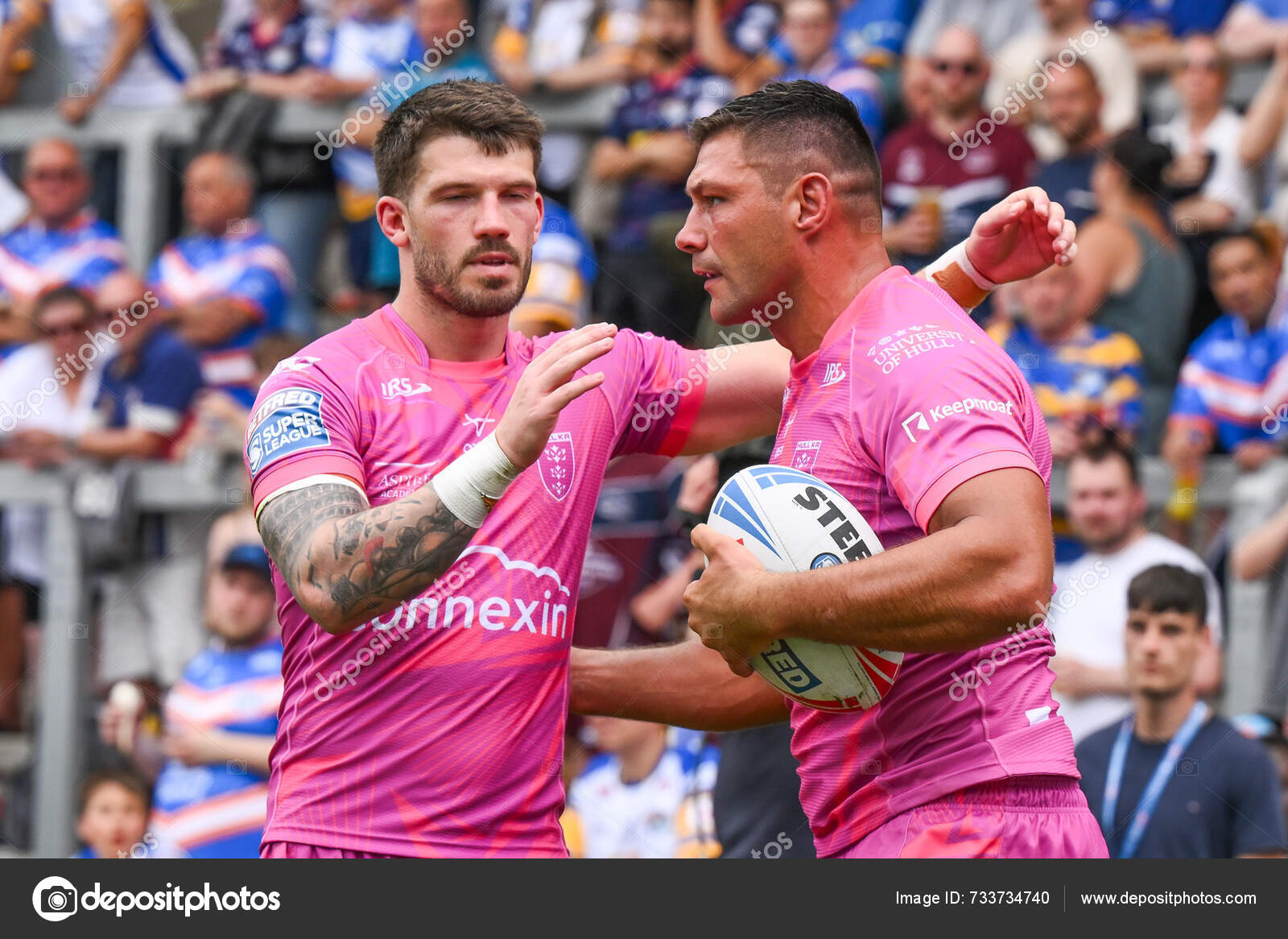 Ryan Hall Hull Celebrates His Try Betfred Super League Match — Stock ...