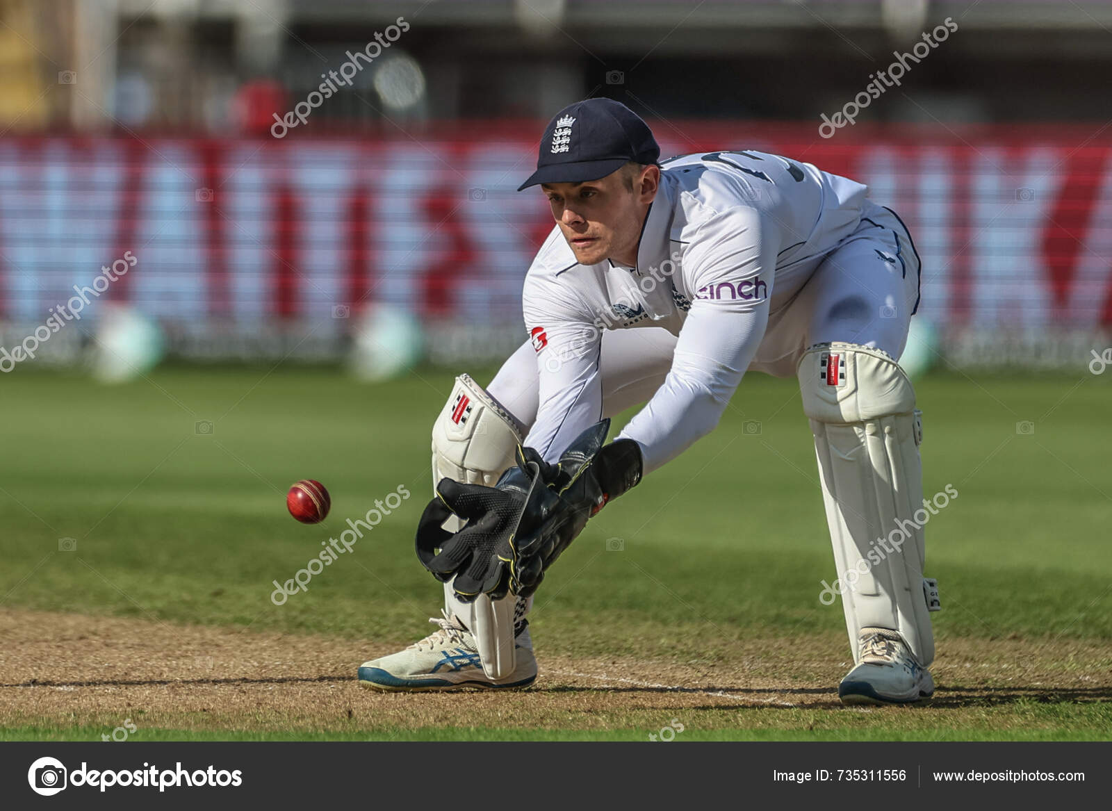 Jamie Smith England Catches Ball 3Rd Rothesay Test Match Day — Stock ...