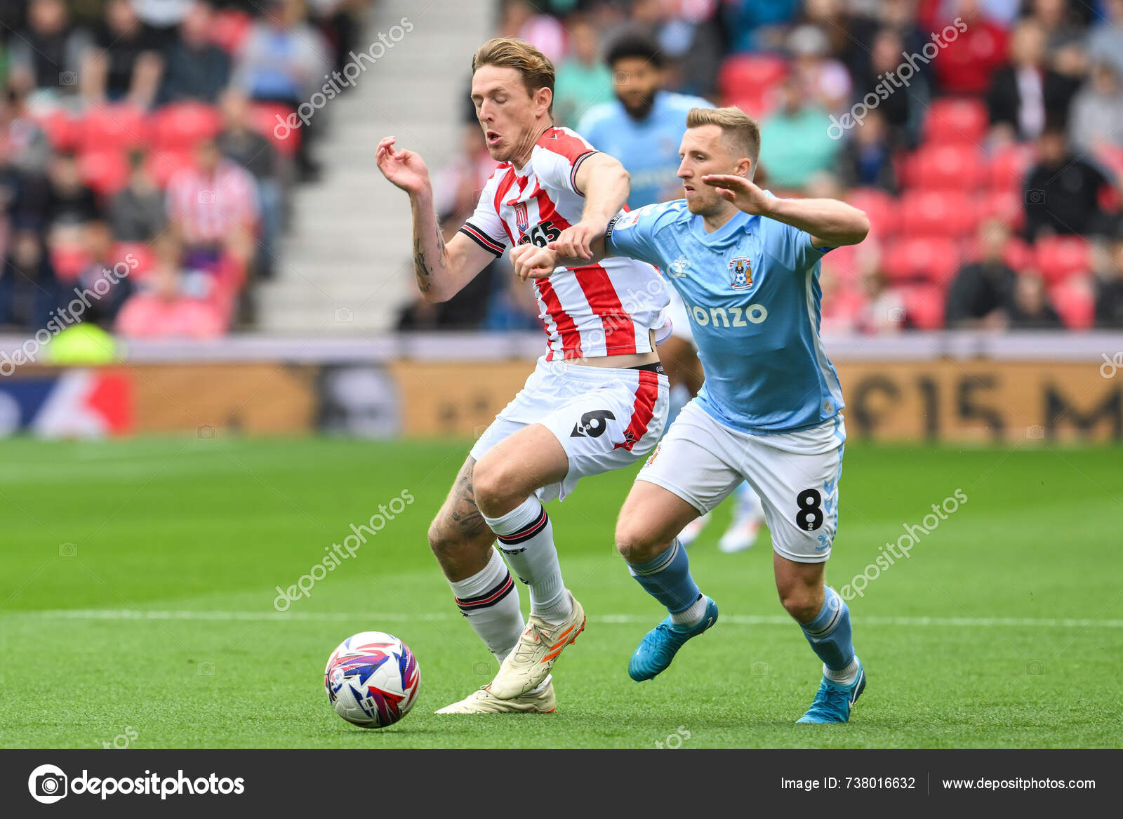 Wouter Burger Stoke City Jamie Allen Coventry City Battle Ball — Stock ...