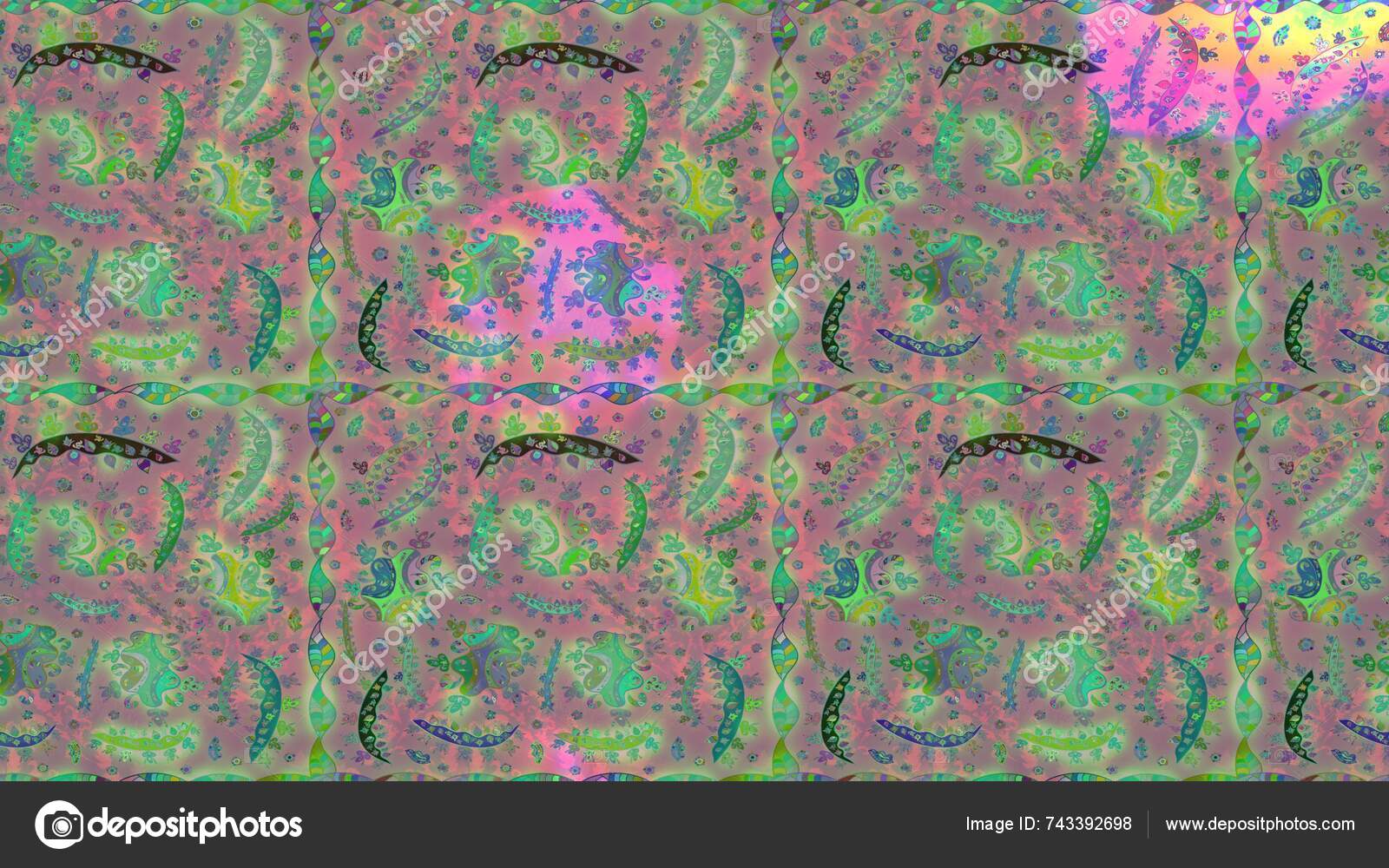 Seamless Vintage Raster Cute Fabric Pattern Colour Spring Theme ...