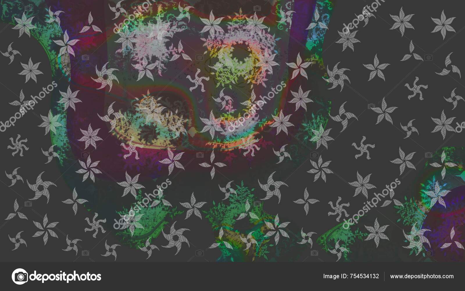 Raster Illustration Pattern Snowflakes Raster Christmas Abstract ...