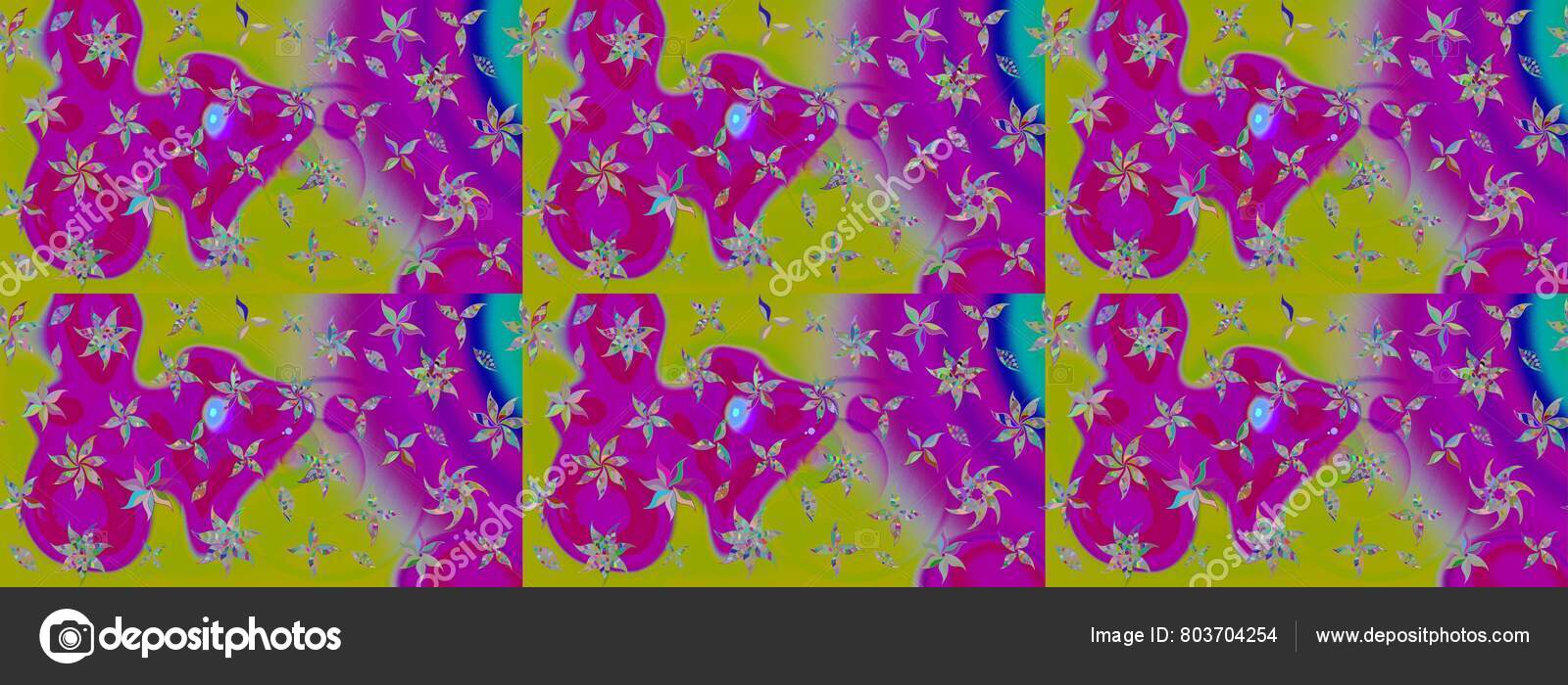 Flat Flower Elements Design Raster Cute Fabric Pattern Colour Spring ...